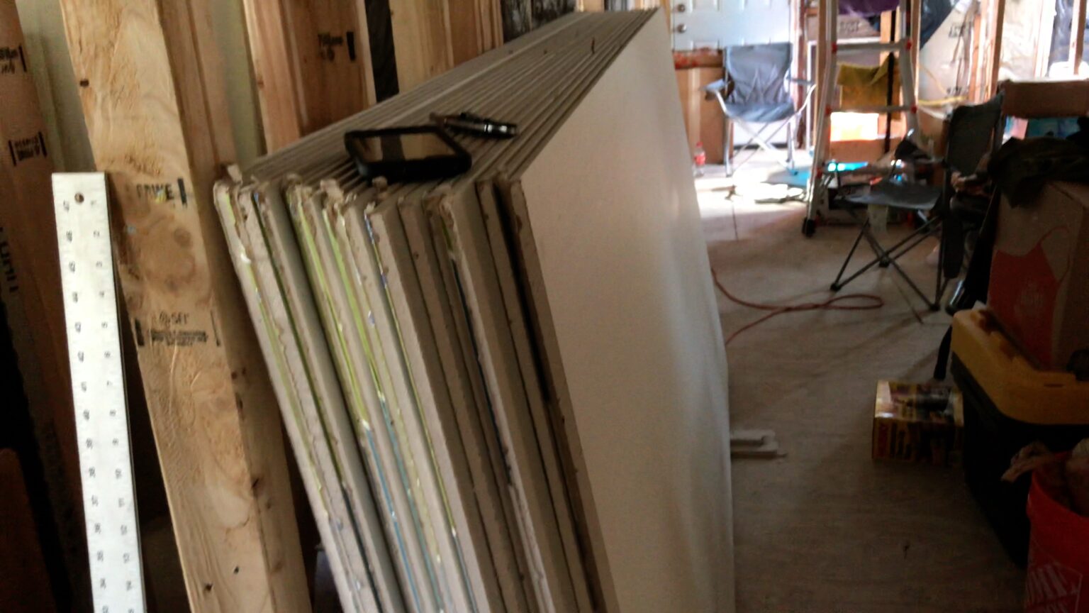 Hanging Drywall on the Office Walls Alone - Journey Down The Road