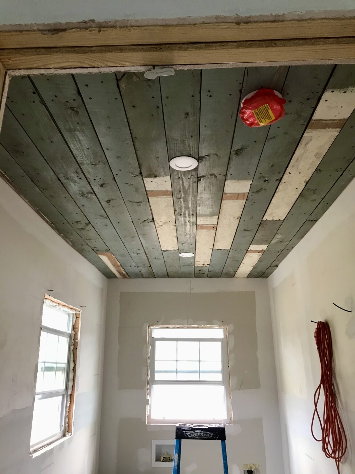 Restoring and Installing Old Original Salvaged Wood on Ceiling ...
