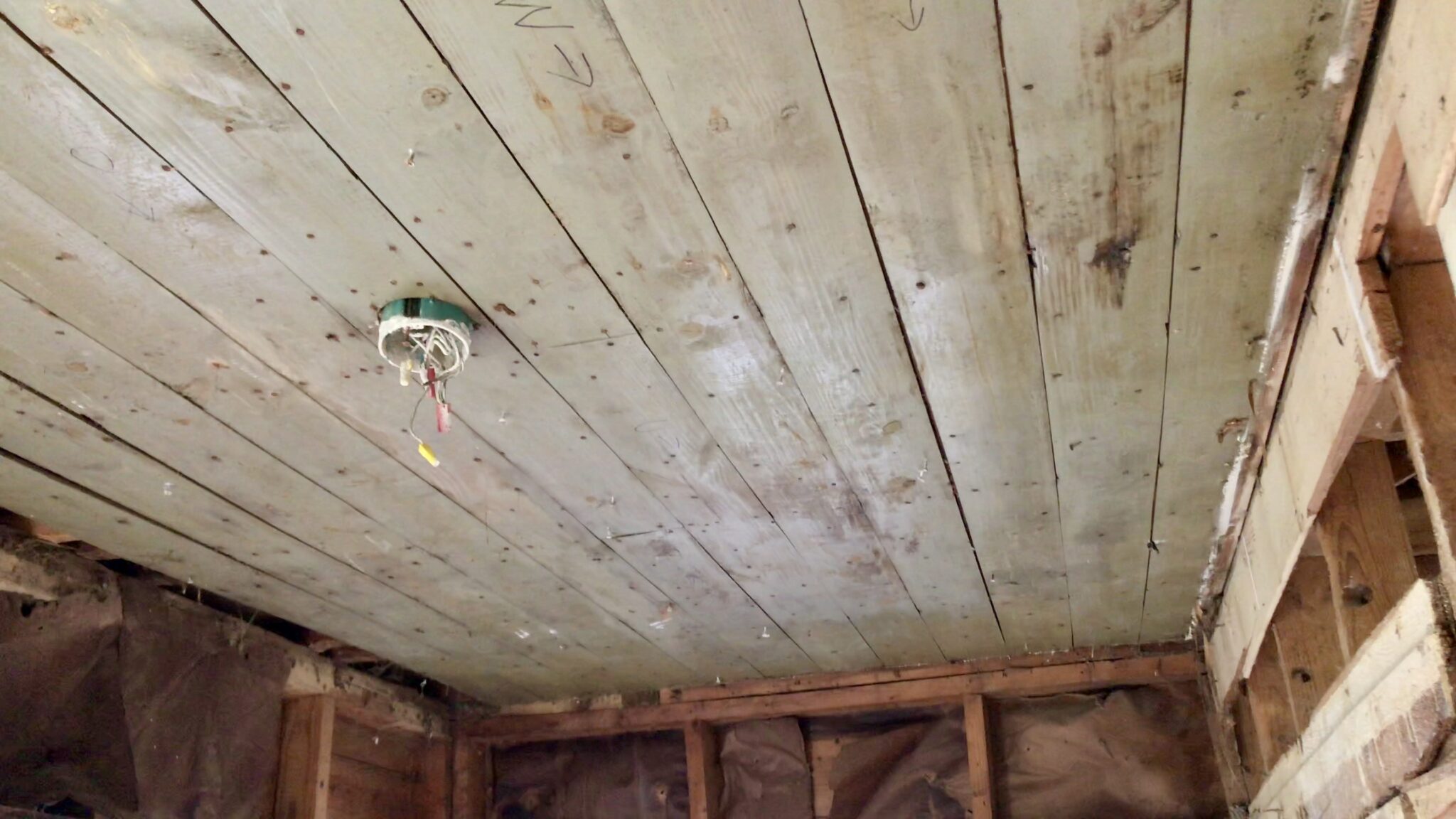 Restoring and Installing Old Original Salvaged Wood on Ceiling ...