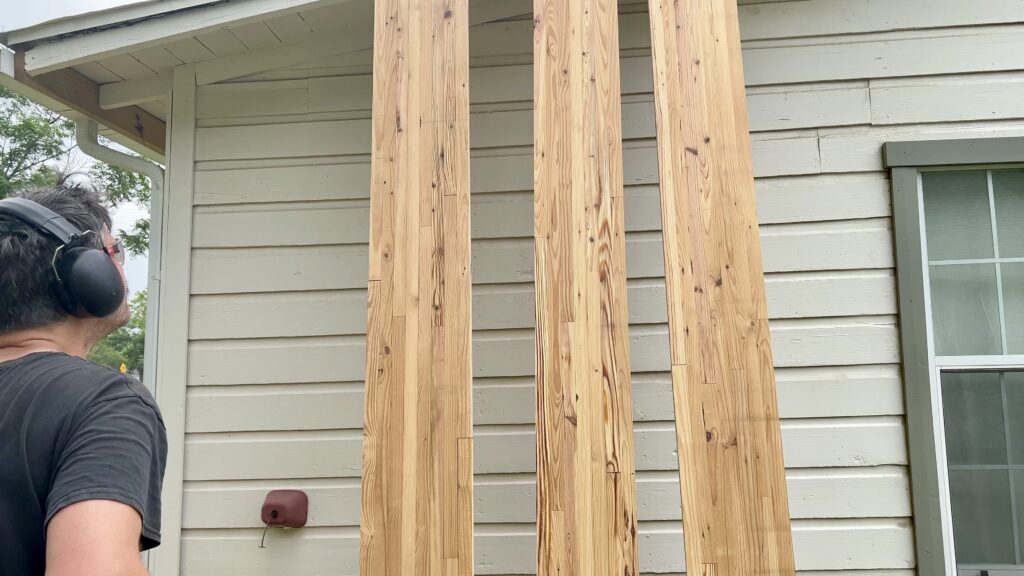 Building Unique Butcher Block Countertop Using Old Reclaimed Pine ...