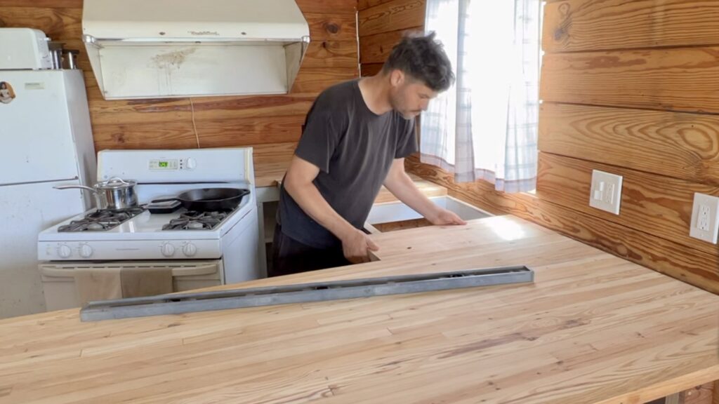 Building Unique Butcher Block Countertop Using Old Reclaimed Pine ...